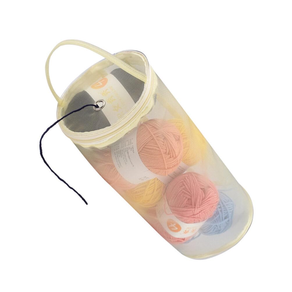 Cabilock Tool Organizer Bag Bag Beige Mesh Hook Storage Diy Crochet Woolen Yarn Knitting Mesh Organizer Bags