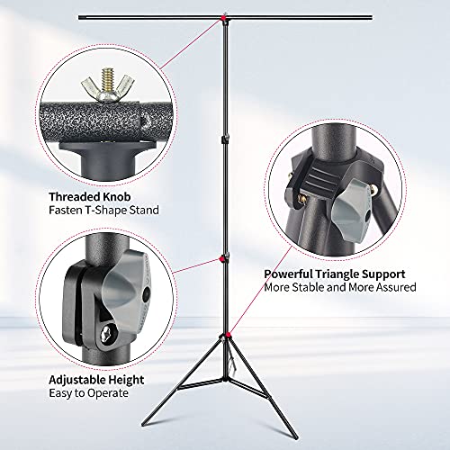 Hemmotop Green Screen Backdrop with Stand Kit for Photography 5x6.5ft, Chromakey Virtual GreenScreen Background Sheet for Zoom YouTube Video Studio Calls, with 5 Clamps