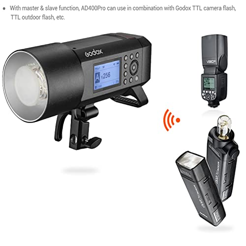 Godox AD400 Pro AD400Pro Godox Flash for Canon Sony Nikon Fujifilm Fuji Olympus Panasonic Camera,0.01-1s Recycle Time,with Godox Softbox 32''x32'' 80CMx80CM,w/Bowens Mount and Godox Mount