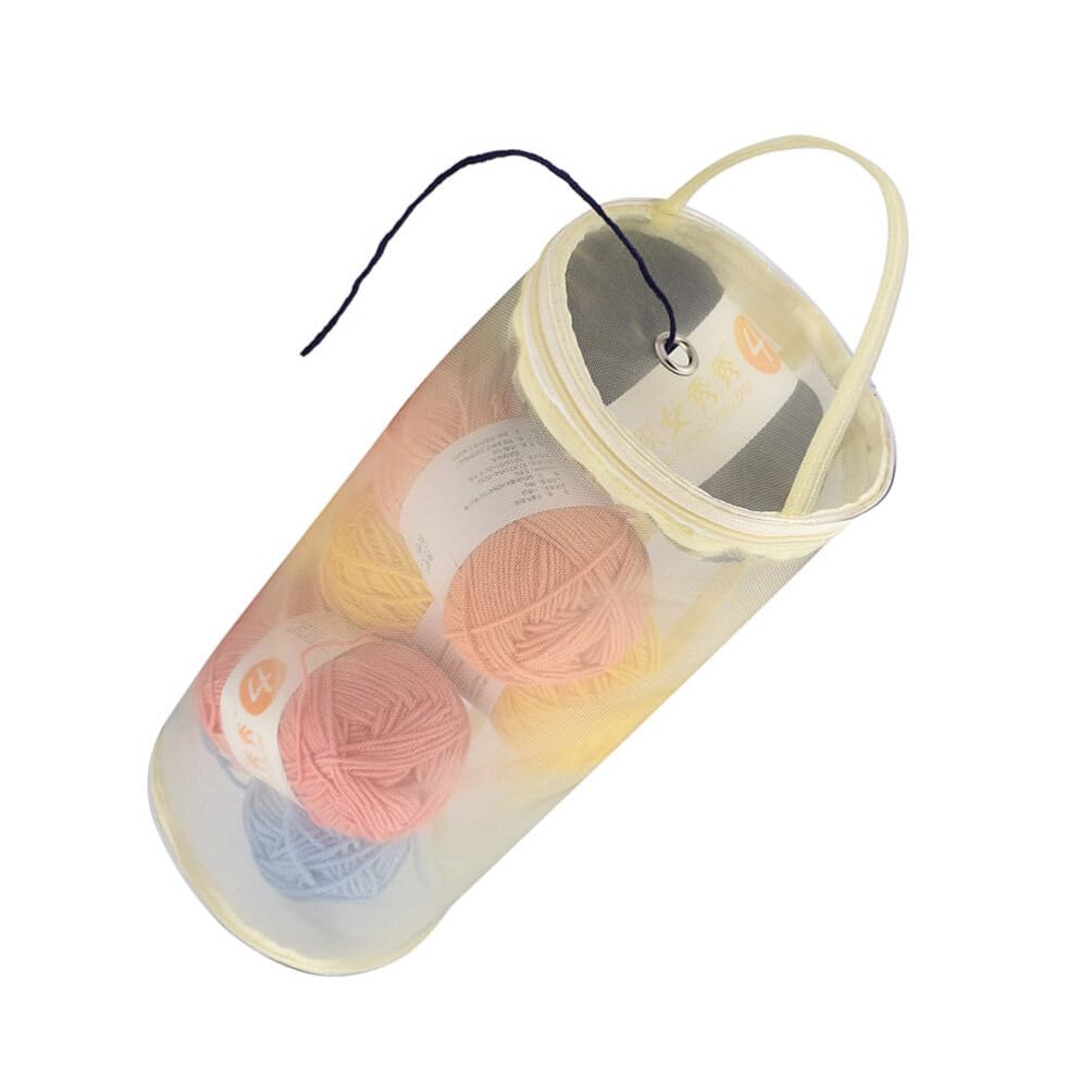 Cabilock Tool Organizer Bag Bag Beige Mesh Hook Storage Diy Crochet Woolen Yarn Knitting Mesh Organizer Bags