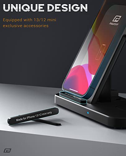 Wireless Charger, PAUCHY 3 In 1 Fast Wireless Charging Station, Qi Wireless Charger for iPhone 13/12/11/Pro/XS/XR, Foldable Wireless Charging Stand Compatible with iWatch 6/SE/5/4/3/2, Airpods 3/2/Pro