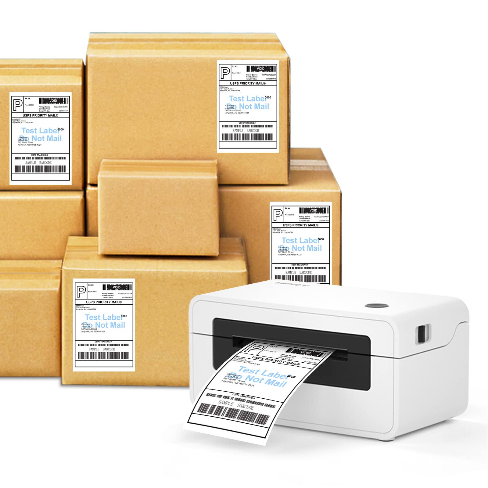 9527 Product 4x6 Direct Thermal Shipping Labels for Zebra 2844 ZP-450 ZP-500 ZP-505,Blank,450 Labels/Roll, 1" Core,Total 4 Rolls
