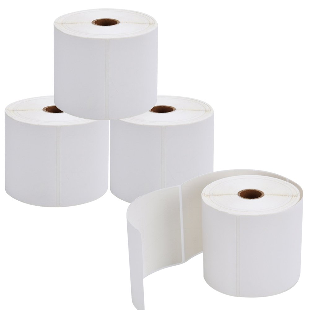 9527 Product 4x6 Direct Thermal Shipping Labels for Zebra 2844 ZP-450 ZP-500 ZP-505,Blank,450 Labels/Roll, 1" Core,Total 4 Rolls