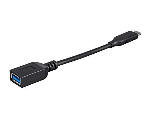 Monoprice USB & Lightning Cable - 0.15 Meter - Black | Essentials 3.1 USB-C to USB-A Female Gen 1, 3A, 5 Gbps, for Samsung Galaxy S9 S8 Note 8, Pixel, LG V30 G6 G5, Nintendo Switch - Select Series