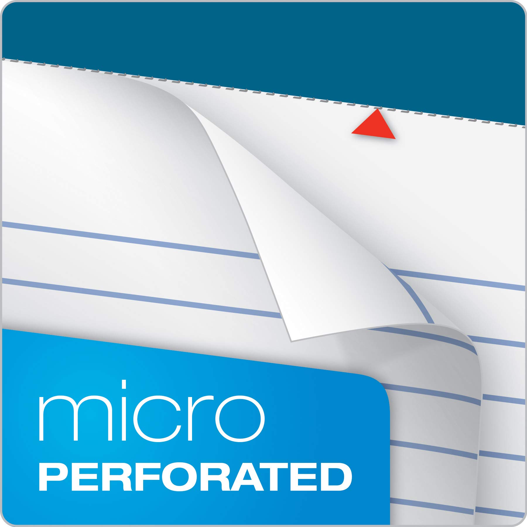 TOPS Docket Writing Pads, 5" x 8", Jr. Legal Rule, White Paper, 50 Sheets, 12 Pack (63360)