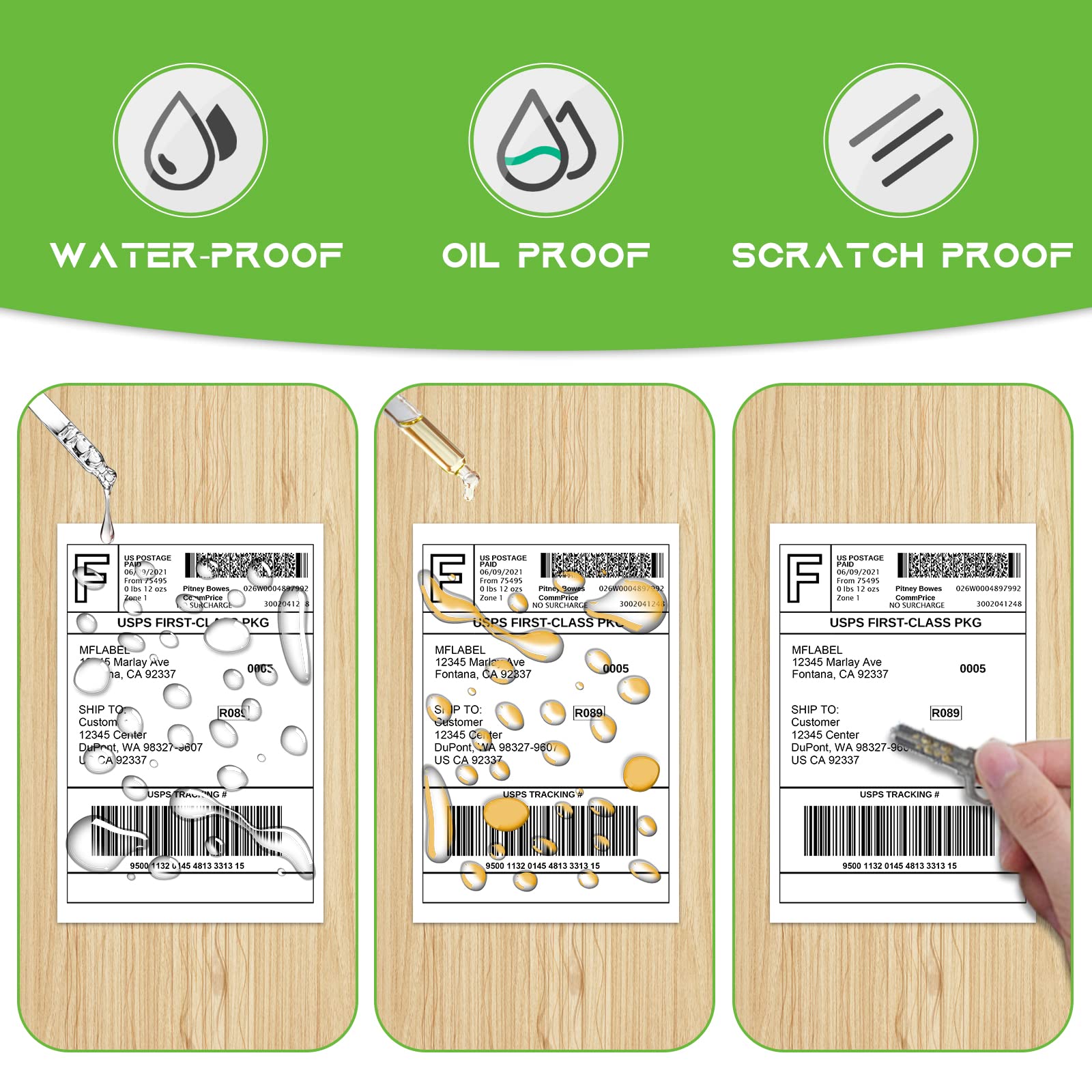 MFLABEL® 4 Rolls of 450 Direct Thermal Shipping Labels 4x6 for Zebra 2844 Zp-450 Zp-500 Zp-505