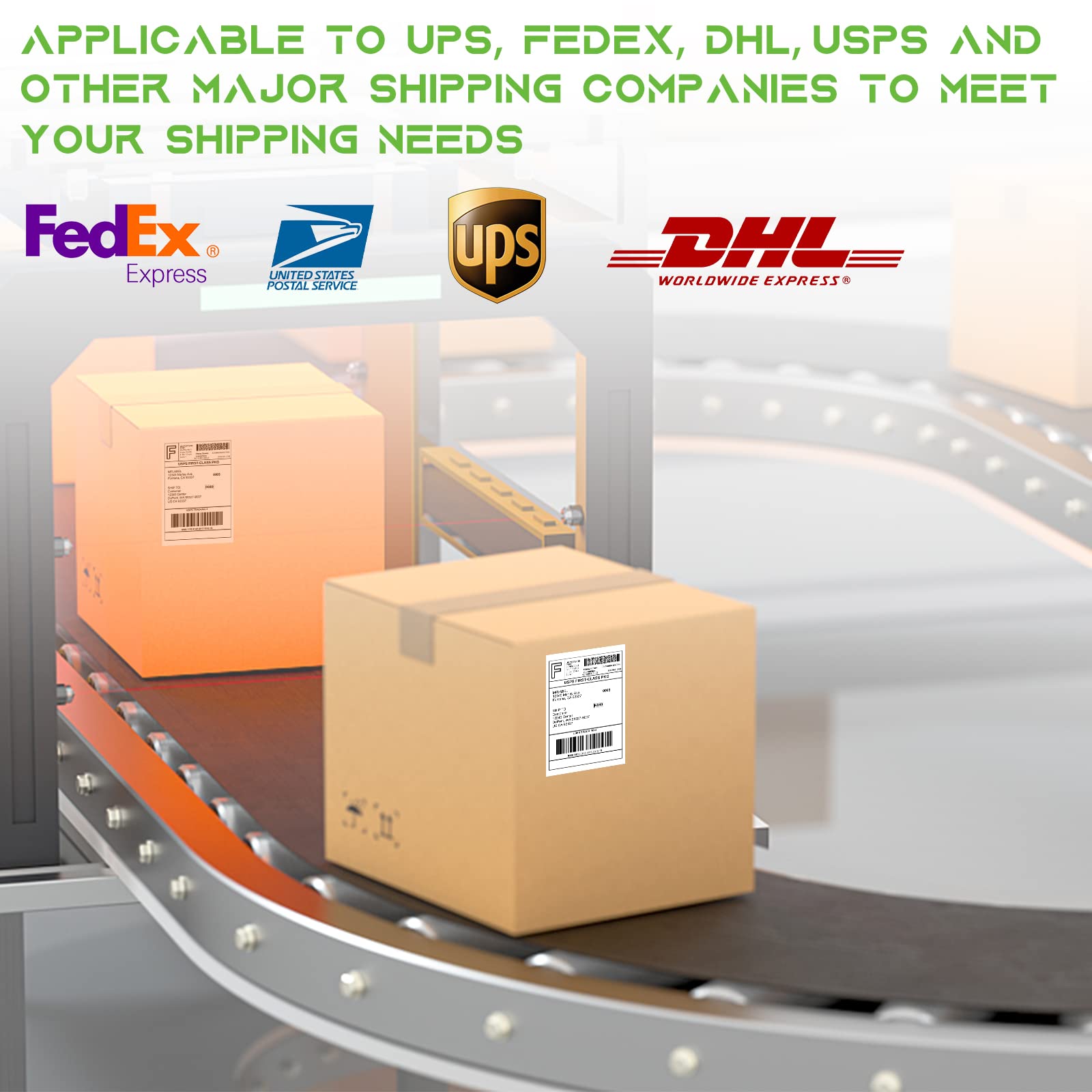 MFLABEL® 4 Rolls of 450 Direct Thermal Shipping Labels 4x6 for Zebra 2844 Zp-450 Zp-500 Zp-505
