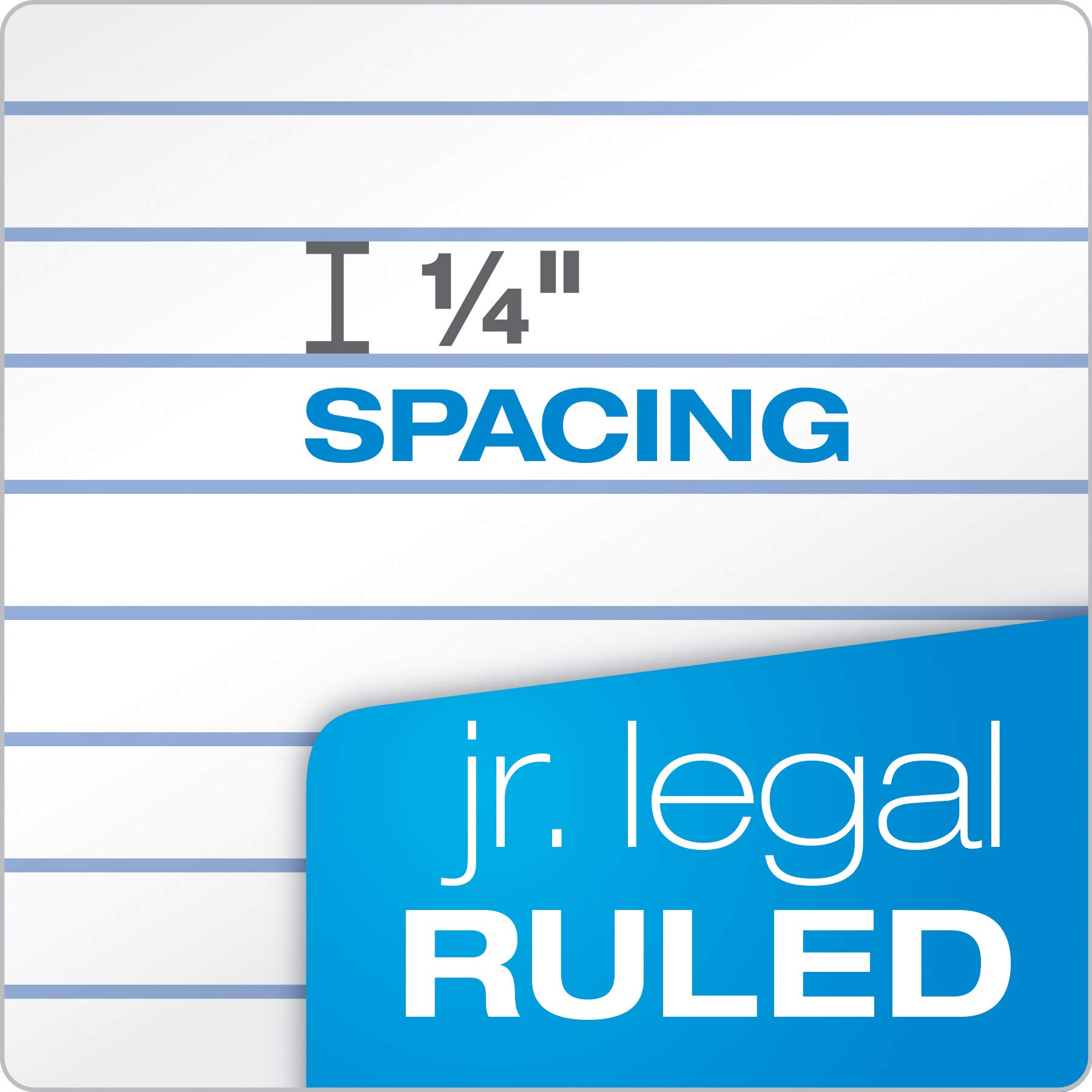 TOPS Docket Writing Pads, 5" x 8", Jr. Legal Rule, White Paper, 50 Sheets, 12 Pack (63360)