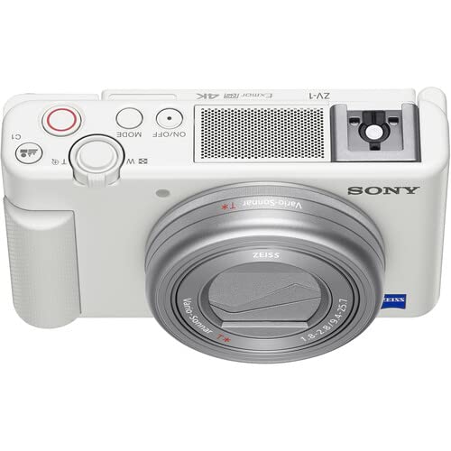 Sony ZV-1 Digital Camera (White) + Expo 16GB Basic Accessories Bundle (Renewed)