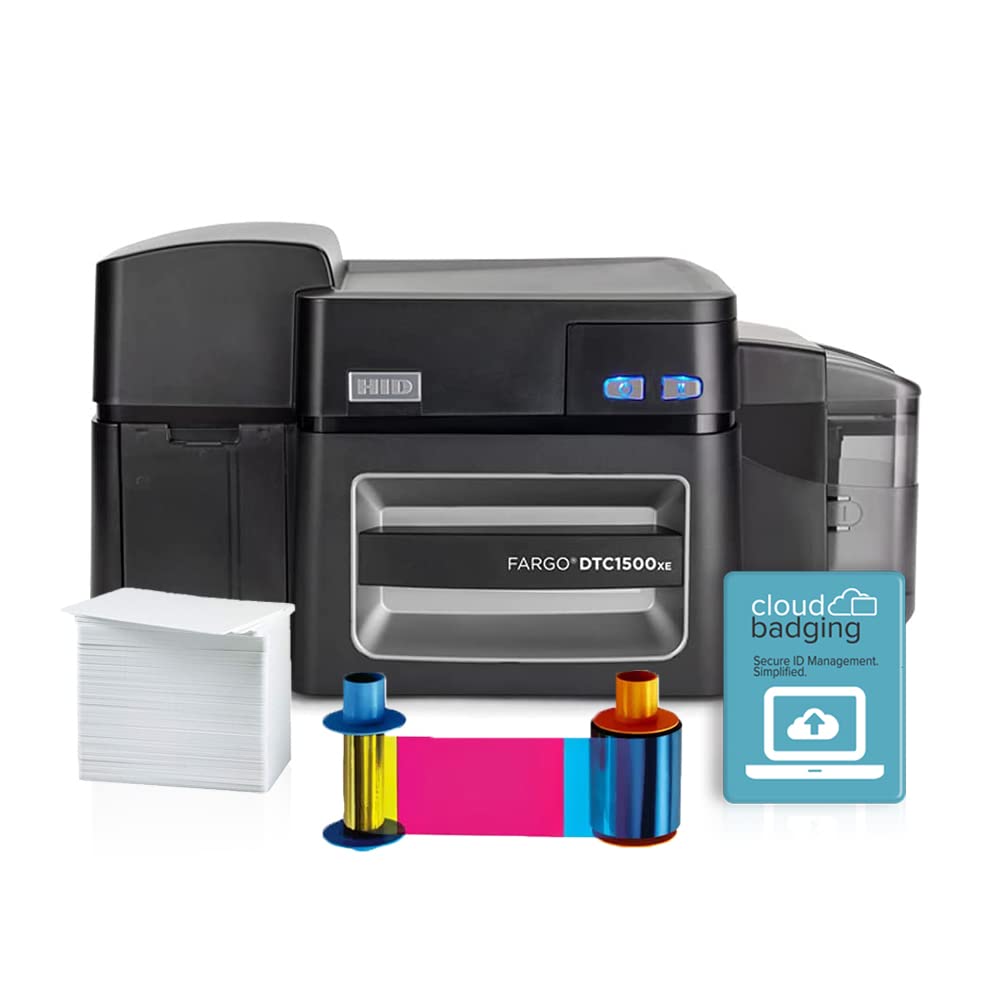 Fargo DTC1500xe ID Card Printer (Dual Sided with Supplies Bundle)