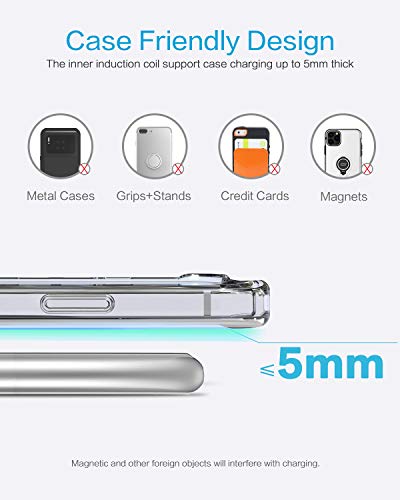 Wireless Charger,Vebach 10W Aviation Aluminum Wireless Charging Pad Compatible with iPhone 14/13/13 Pro/13 Mini/13 Pro Max/12/11/X,Samsung Galaxy S21/S20/Note 10/S10 etc