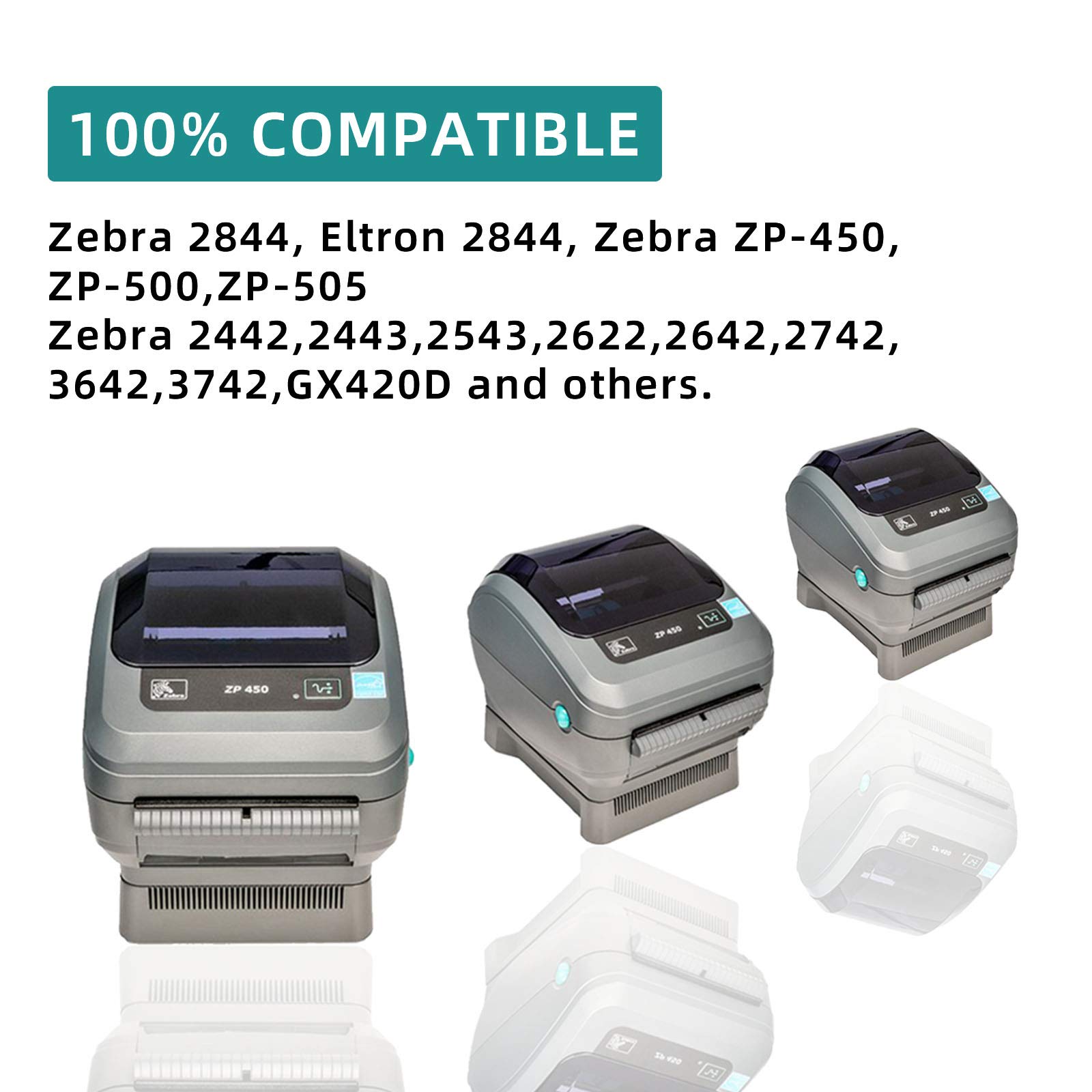 4 Rolls 450 Labels 4x6 Direct Thermal Shipping Labels Compatible with Zebra 2844 Zp-450 Zp-500 Zp-505, LabelChoice 1" Core Permanent Adhesive Sticker Labels for Rollo, MUNBYN Printer