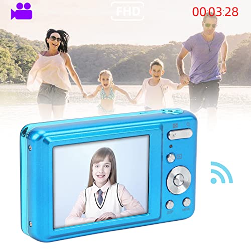 2.7in Kids Digital Camera, ABS Metal Camera, Portable Digital Camera for Children Beginners,48MP High Definition 8X Optical Zoom, Supports Expansion Storage Up to 32GB (Blue)