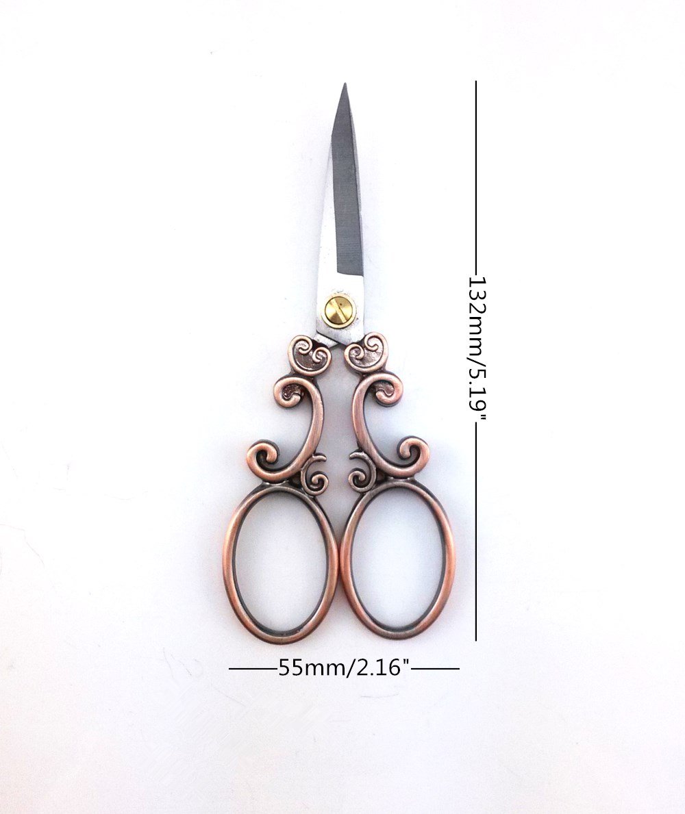 yueton Vintage European Style Needlework Embroidery Scissors (Copper)