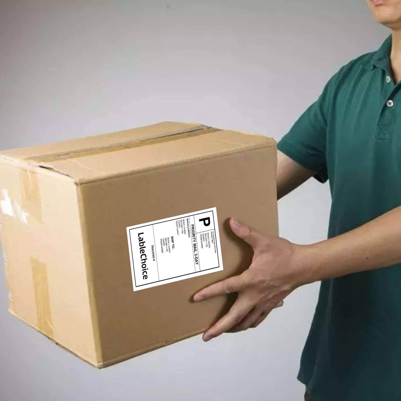 4 Rolls 450 Labels 4x6 Direct Thermal Shipping Labels Compatible with Zebra 2844 Zp-450 Zp-500 Zp-505, LabelChoice 1" Core Permanent Adhesive Sticker Labels for Rollo, MUNBYN Printer