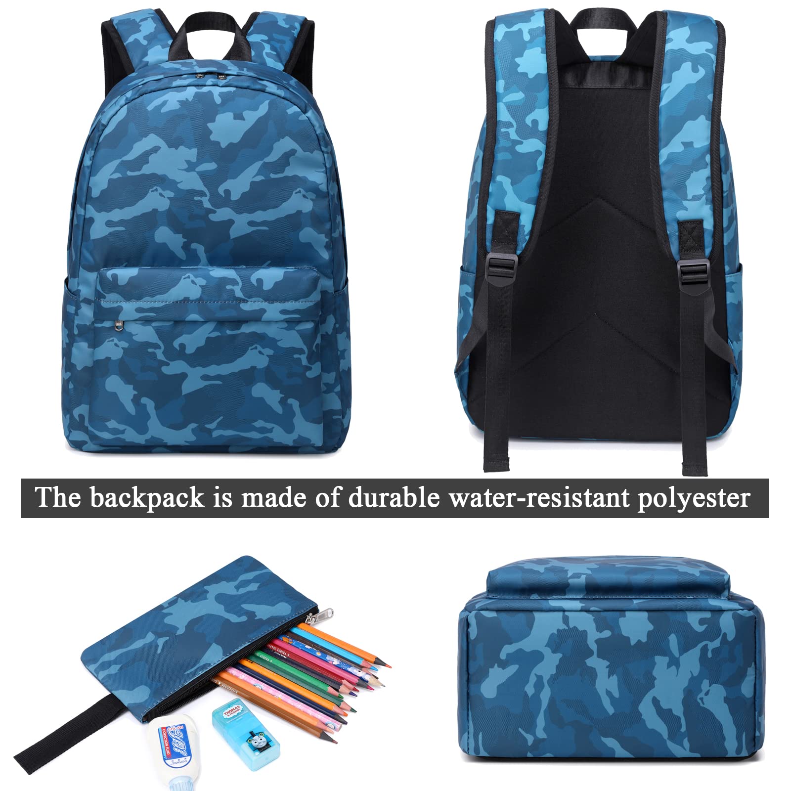 Backpacks for Girls Boys School Bookbags Set with Lunch Box Pencil Case Lightweight Cute Elementary Backpack (Rainbow-Green-3)