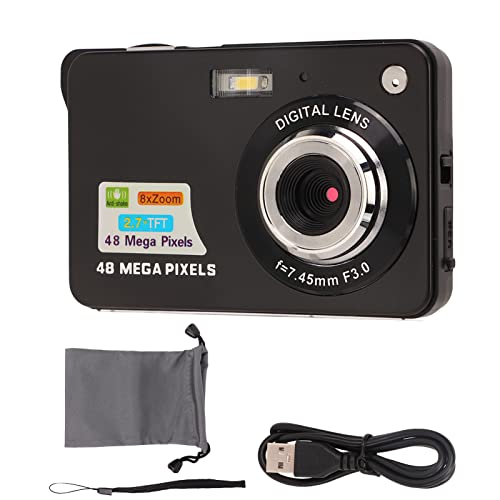 4K HD Digital Camera, 2.7in LCD Portable Pocket Camera High Resolution 8X Digital Zoom Rechargeable Electronic Mini Camera Built in Fill Light Anti Shake Vlogging Video Camera for Adults or Kids