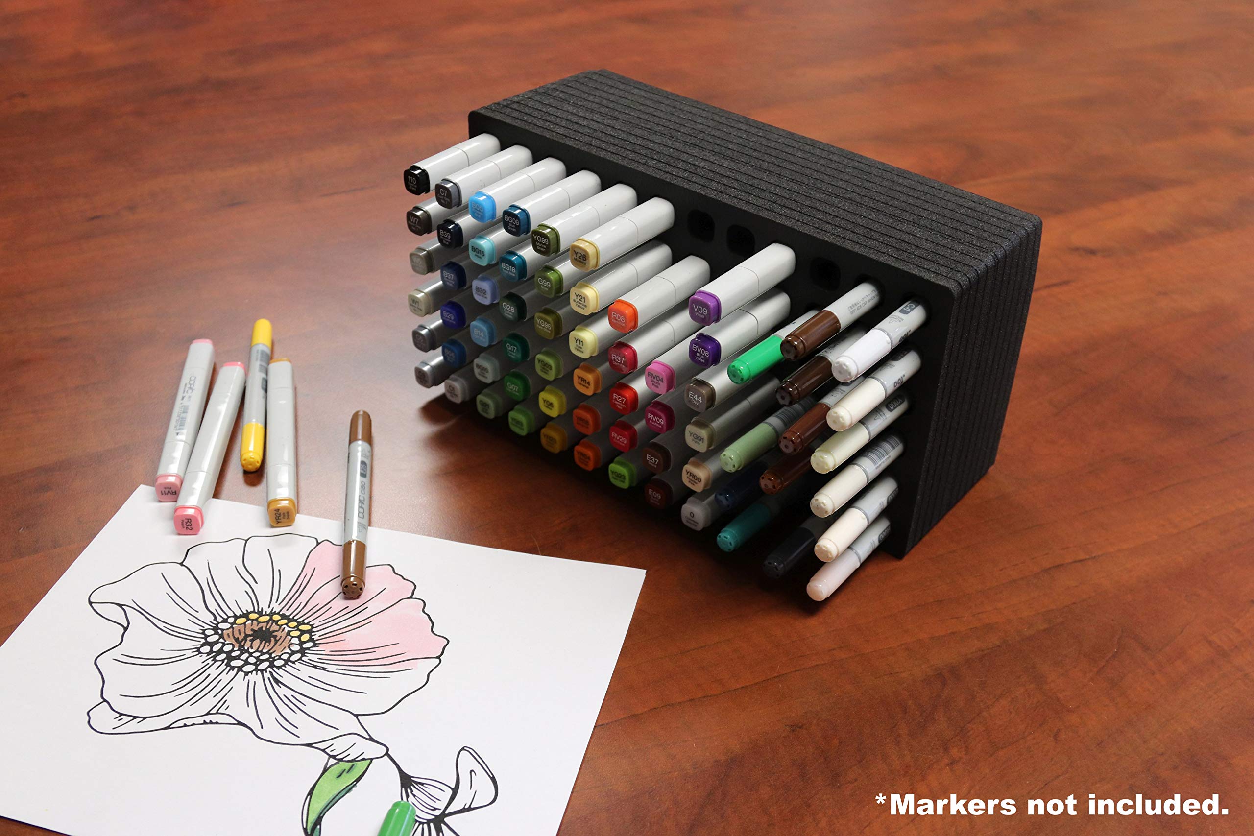 Polar Whale 2 Art Marker Storage Tray Organizers Pen Pencil Brush Storage Design Stand Supply Horizontal Storage Non-Scratch Non-Rattle Washable Compatible with Copic and More Each Holds 72