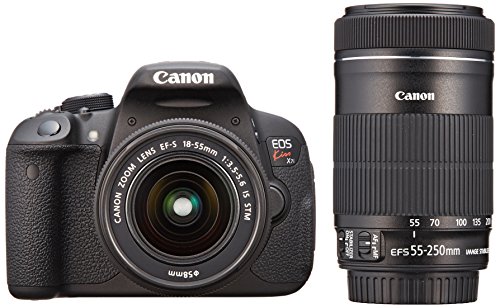 Canon DSLR Camera EOS Kiss X7i with EF-S18-55mm IS STM and EF-S55-250mm IS STM - International Version (No Warranty)