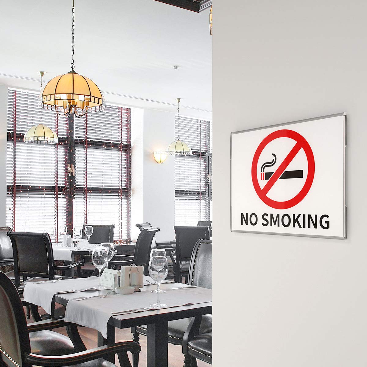 NIUBEE Acrylic Sign Holder 8.5x11 Inches Horizontal,Clear Plastic Wall Mount Sign Holder Poster Paper Holder with Free Double Sided Tape for Office, Home, Store, Restaurant-No Drilling(6 Pack)