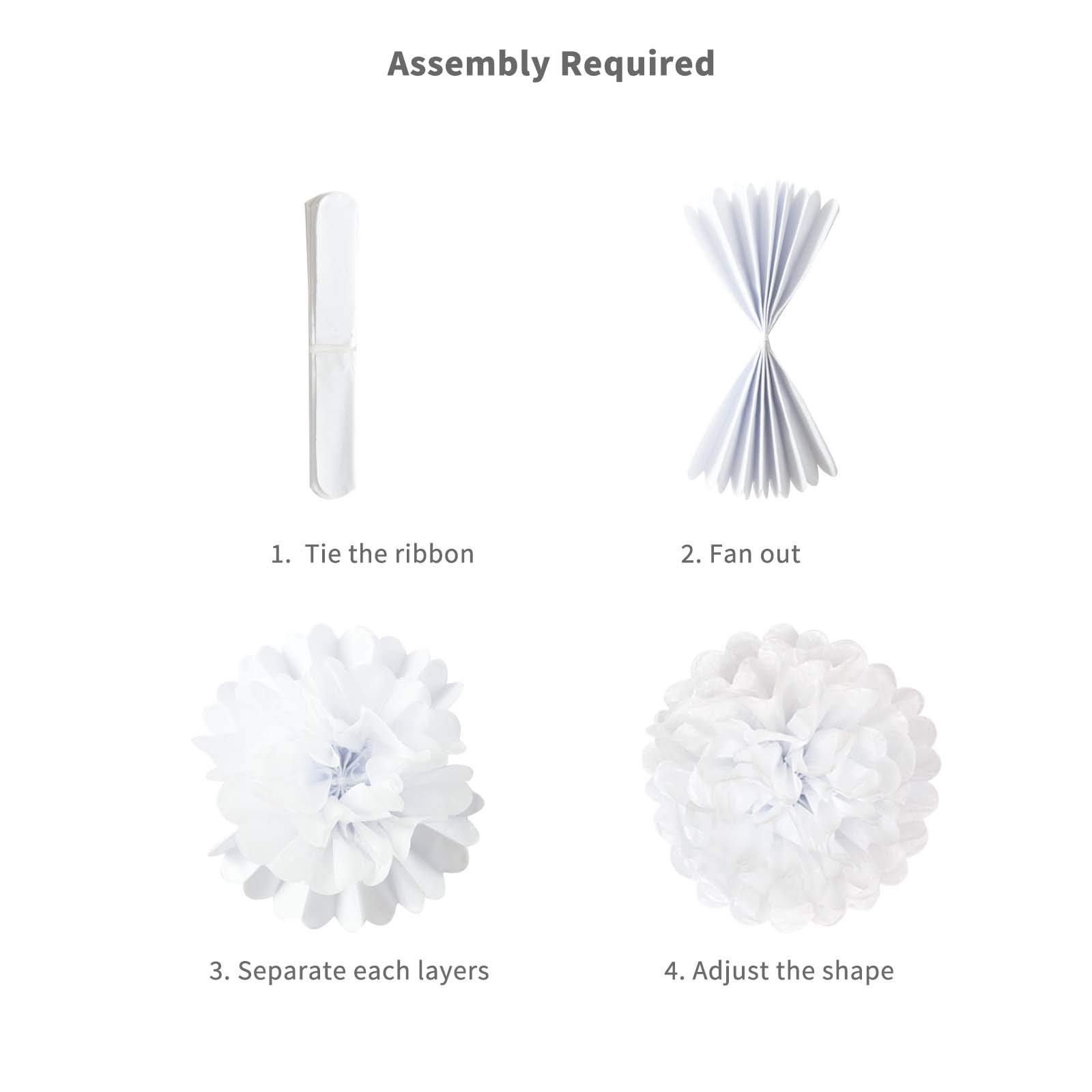 ANSOMO Navy Blue and White Party Decorations for Birthday Bridal Baby Shower Wedding Graduation Wall Hanging Décor Tissue Pom Poms Paper Fans Lanterns