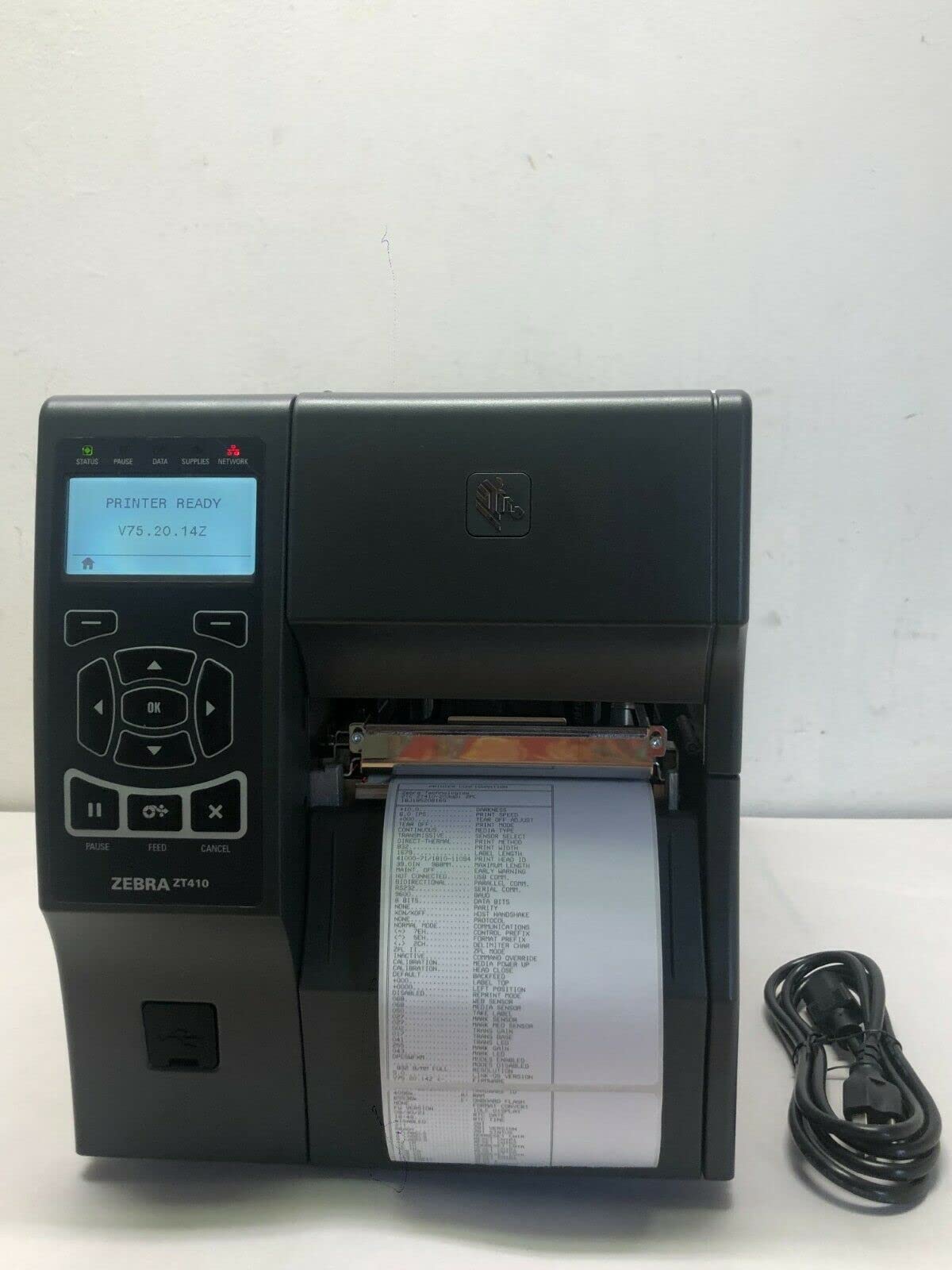 #GD3 Zebra ZT410 ZT41042-T010000Z Ethernet Bluetooth USB Printer W/Print, Cables