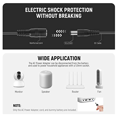 NEEWER Dummy Battery Replacement for LP-E6 LP-E6N LP-E6NH with DC Coupler and AC Power Adapter Compatible with Canon EOS R Ra R3 R5 R5C R6 R6II R7 5D 6D 7D Mark II/III/IV 5DS 5DSR 60D 70D 80D 90D