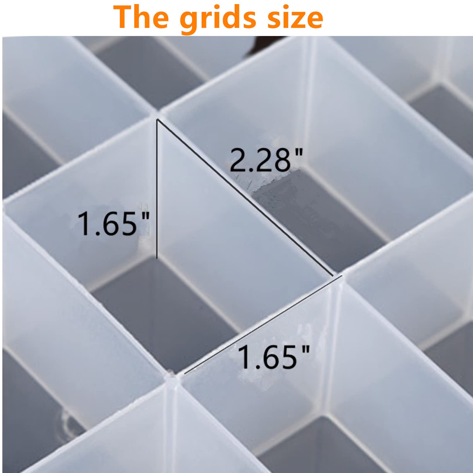 2PCS Feadily 36 Grids Plastic Large Organizer Box, Paint Storage, Nail Organizer Box, for Nail Accessories, Sewing Arts, Beads, Acrylic and Oil Paint Storage, 14.9" x 9.2" x 1.9" (Clear)