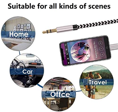 [Apple MFi Certified] Aux Cord for iPhone, 2Pack Lightning to 3.5 mm Headphone Jack Adapter Male Stereo Audio Cable for iPhone 13 12 11 XS XR X 8 7 iPad to Home Car Stereo/Speaker/Headphone, Silver