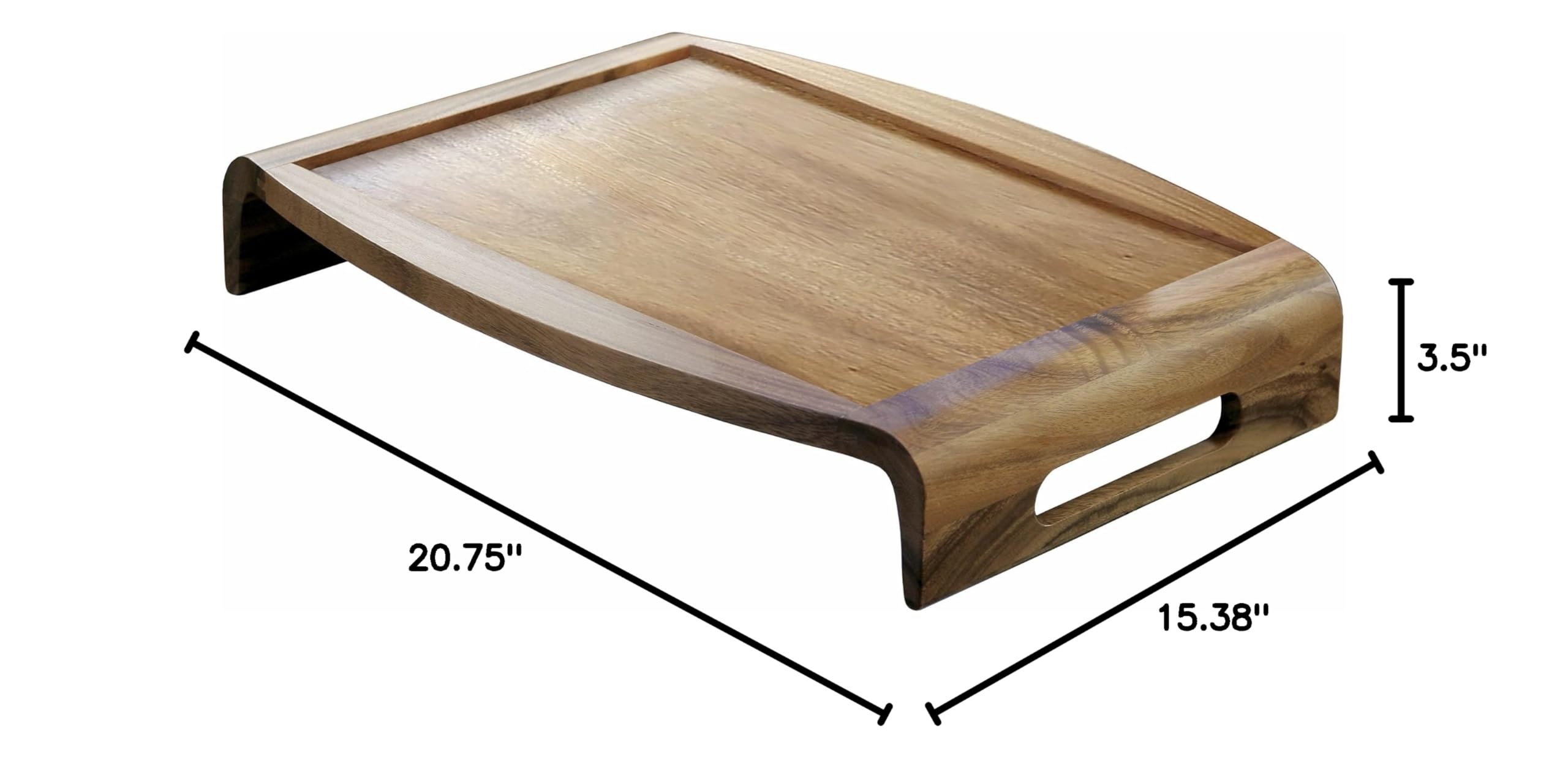 Lipper International Acacia Reversible Serving Tray, 20.75" x 15.38" x 3.5"