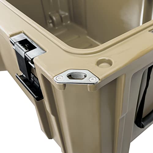 SR-90 Large Crossover Overland Cargo Case, Equipment Hard Case, Roto Molded, Stackable with Pad-Lock Hasp, Strap Mountable, TSA Standard, IPX4 Rated, 90 Liters (Tan)
