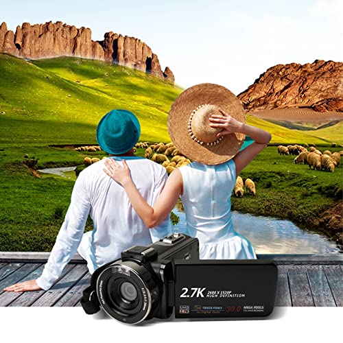Bilukmi New 2.7k Ultra Hd Digital Camera 3.0in 270° Reversible IPS TOU-ch Screen Dv 16x Zoom Dual Smart Anti-Shake