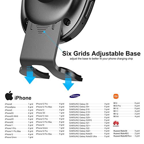 Wireless Car Charger Mount, SOARUN [Unique 7 Colors LED Dynamic Backlit] 15W Wireless Fast Charging Car Phone Holder, Auto-Clamping Wireless Car Charger for iPhone 14 Pro 13 12, Samsung S23 Ultra S22