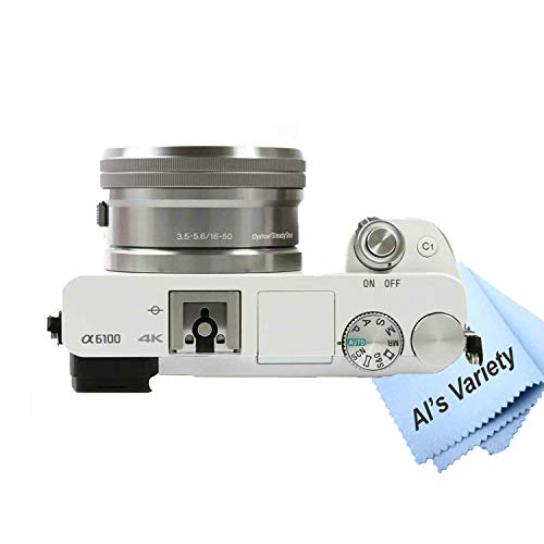 Sony Alpha a6100 (White) Mirrorless Digital Camera with 16-50mm Lens + 32GB Card, Tripod, Case, and More (18pc Bundle) (Renewed)