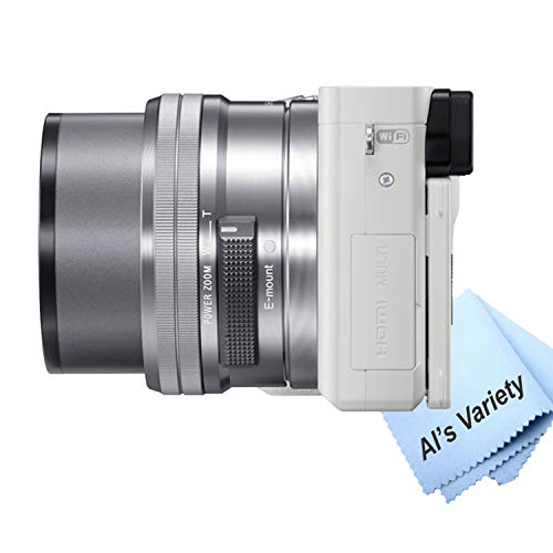 Sony Alpha a6100 (White) Mirrorless Digital Camera with 16-50mm Lens + 32GB Card, Tripod, Case, and More (18pc Bundle) (Renewed)