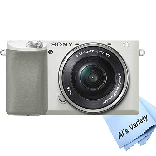 Sony Alpha a6100 (White) Mirrorless Digital Camera with 16-50mm Lens + 32GB Card, Tripod, Case, and More (18pc Bundle) (Renewed)