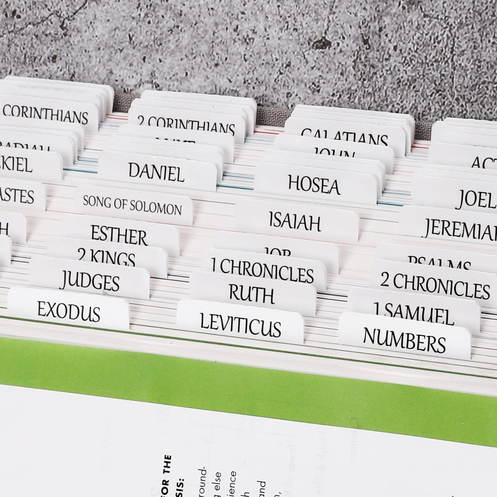 Thinkor Reposition Laminated Bible Tabs, Large Print Stickers, Easy to Read and Apply Bible Tabs for Women and Man (Cream White)