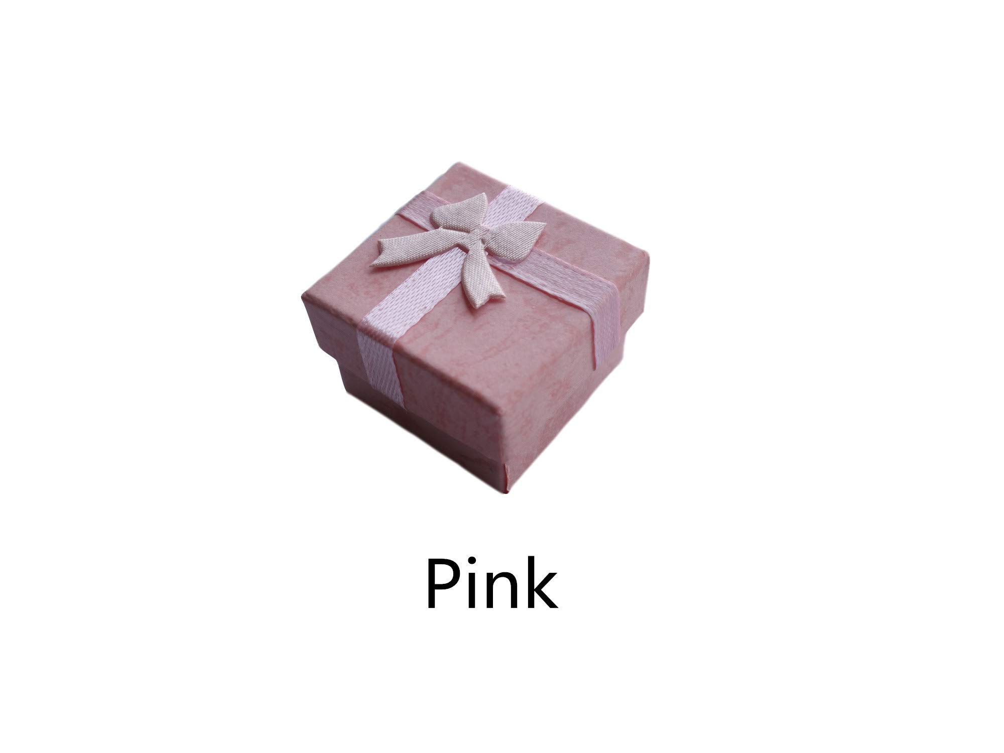 HAMIYA 24Pcs Ring Box Small Gift Boxes Sturdy Cardboard Cube Box for Jewelry Pendant 1.6 x 1.6 x 1.2 Inches (Pink)