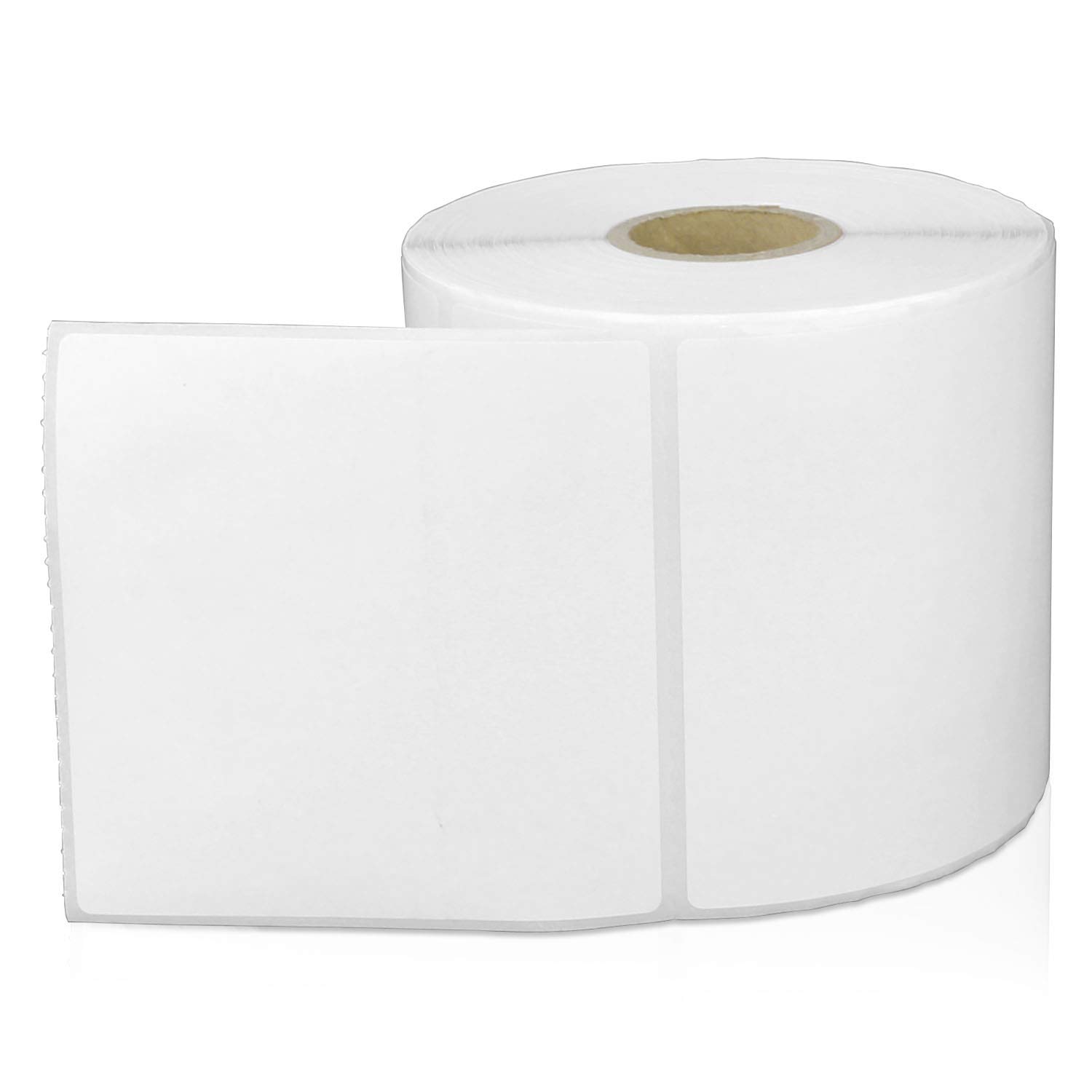 OfficeSmartLabels - 3" x 3" Direct Thermal Labels - Compatible with Zebra & Rollo Desktop Printers and More – 1” Core, Permanent Adhesive & Perforated [500/Roll, 2000 Labels in 4 Rolls]