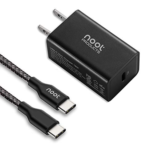 noot products-Fast Charger for Samsung Galaxy Z Flip 3,S22,S21,S20,S21 FE,S20 FE,S10,S9,A72,A52,A32,A71,A51,A50,A21,A11,A10e,(Ultra & Plus)-18W USB C Wall Power Adapter+Braided 6FT USB C to C Cord