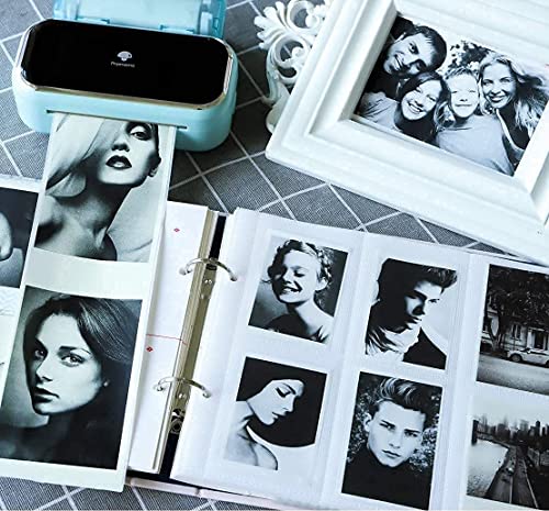 Phomemo M03 Pocket Printer- Portable Printer Photo Printer with 3 Roll 3 Inch Black on White, 77mm x 3.5m, 3 Inch X 11.5 ft, Compatible with iOS + Android for Photos, Journalist, Work, Plan-(Green)