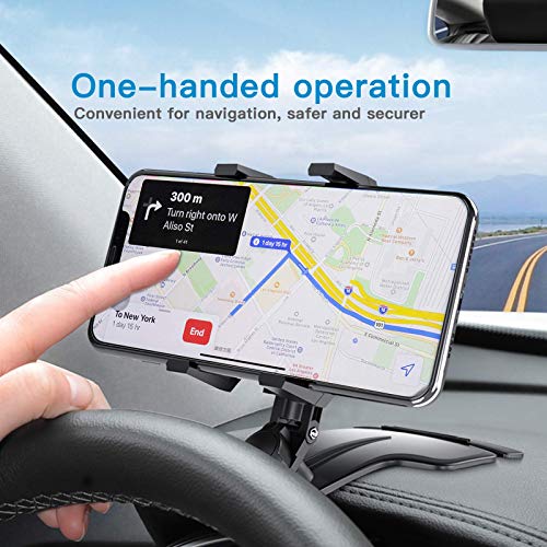wipalor 2021 Upgraded Car Phone Holder Mount for Dashboard, 1200° Rotating Cell Phone Holder for Car, Universal Big Clamp Car Phone Mount Compatible with iPhone, Samsung, Moto and More