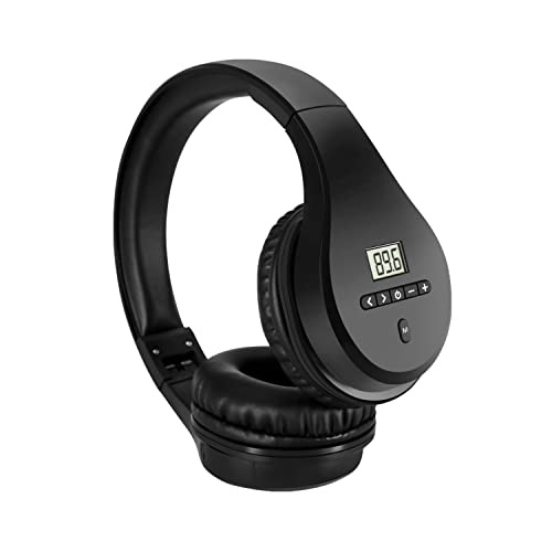 Portable Rechargeable FM Radio Headphones Bluetooth Earmuffs, Transistor Radios with Best Reception, Wireless Radio Headset Built-in Mic, Support TF Card. Walkman Radio for Mowing,Jogging, Working