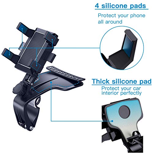 wipalor 2021 Upgraded Car Phone Holder Mount for Dashboard, 1200° Rotating Cell Phone Holder for Car, Universal Big Clamp Car Phone Mount Compatible with iPhone, Samsung, Moto and More