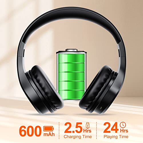 Portable Rechargeable FM Radio Headphones Bluetooth Earmuffs, Transistor Radios with Best Reception, Wireless Radio Headset Built-in Mic, Support TF Card. Walkman Radio for Mowing,Jogging, Working
