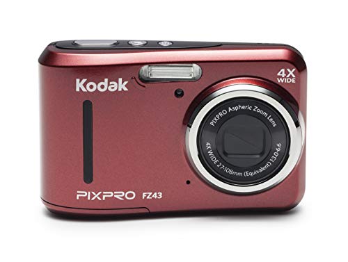 Kodak PIXPRO Friendly Zoom FZ43-RD 16MP Digital Camera with 4X Optical Zoom and 2.7in LCD Screen (Red) (Renewed)