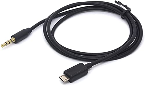 PIIHUSW Micro USB to 3.5mm Audio Output Cable - Gold Plated 4 Pole 3.5mm Male to Micro B Male Car Aux Audio Extension Cord for Android(1M/3.3Ft)