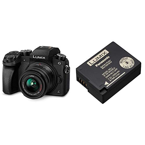 Panasonic Lumix G7 4K Digital Camera, with Lumix G Vario 14-42mm Mega O.I.S. Lens with DMW-BLC12 Lithium-Ion Battery Pack