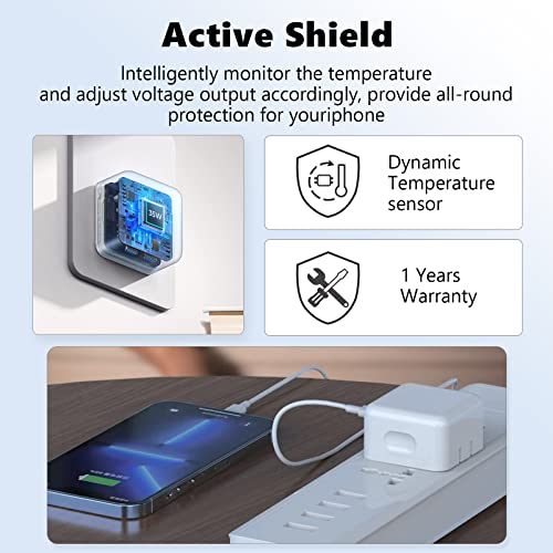 ZTTXL 35W USB C Charger Block, Dual USB-C Port Compact Power Adapter, PD 3.0ββββ Fast Wall Charger 2Pcs 5FT C to L, C to C for iPhone14 Pro/14 Pro Max/iPhone13/Samsung/iPad/Speaker/AirPods and etc
