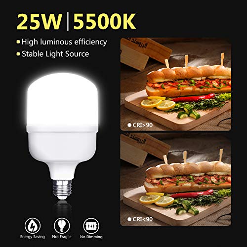 Neewer Upgraded 450W LED Photography Softbox Lighting Kit: (2) 24x24 Inches Softbox with E27 Socket and 5500K Instant Brightness Energy Saving LED Bulbs and Stand for Photo Studio Video Shooting